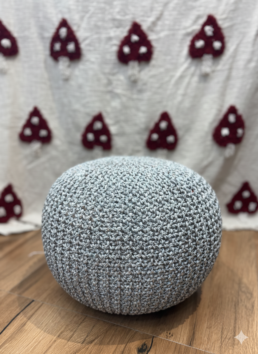 Handwoven Macramé Pouf – Twamev Homes